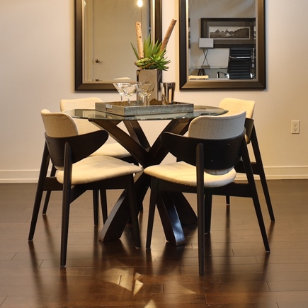 Lily Glass Dining Table 42 | Toronto Furniture Rental for Home Staging ...