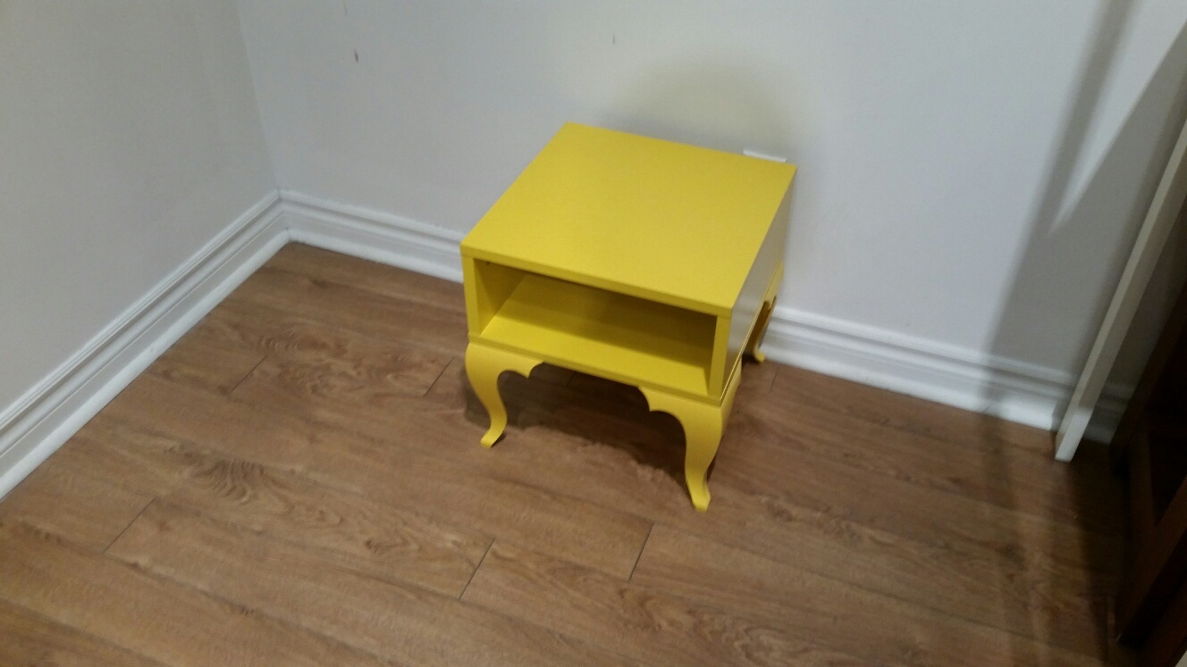 Yellow End Table Small | Toronto Furniture Rental for Home Staging by ...